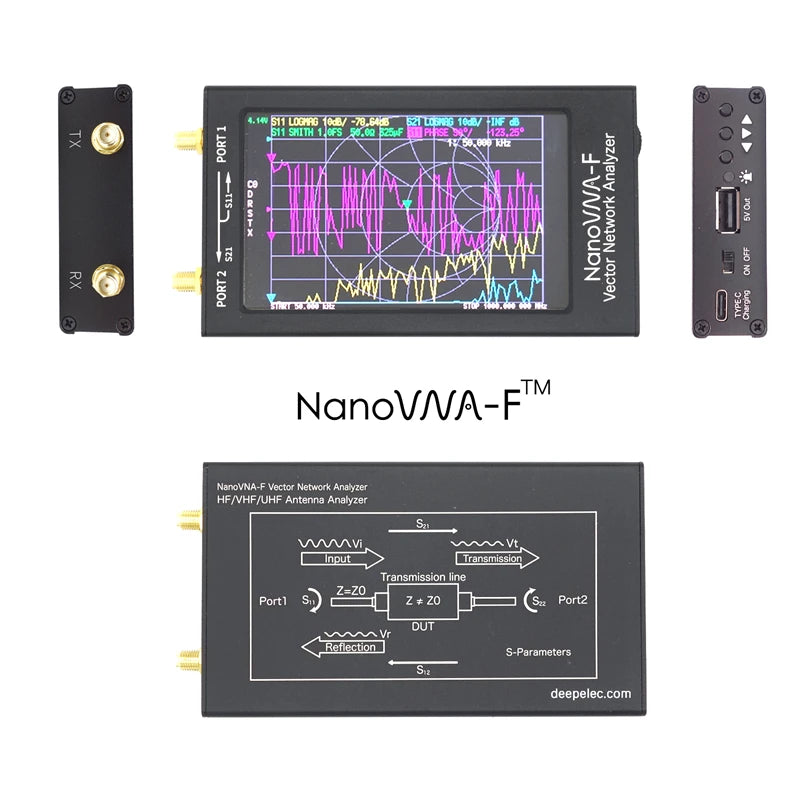 NanoVNA VNA NANOVNA-F HF VHF UHF Vector Network Analyzer – Par-Masters