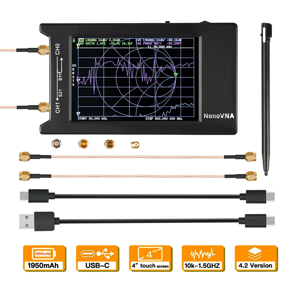 NanoVNA-H4 4inch Vector Network Analyzer – Par-Masters