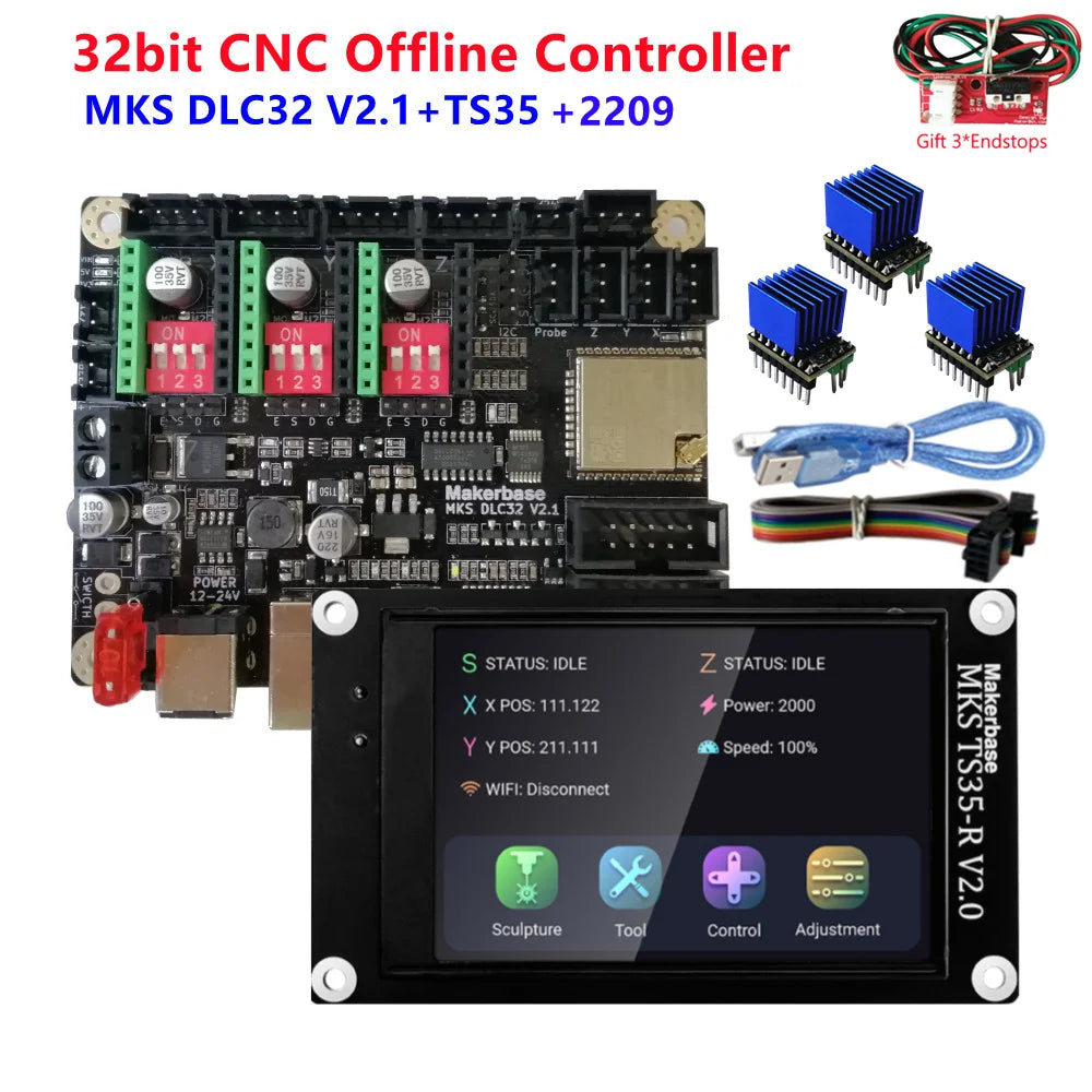 MKS DLC32 v2 32bits GRBL Offline Wifi Controller TS35-R LCD Display CN ...