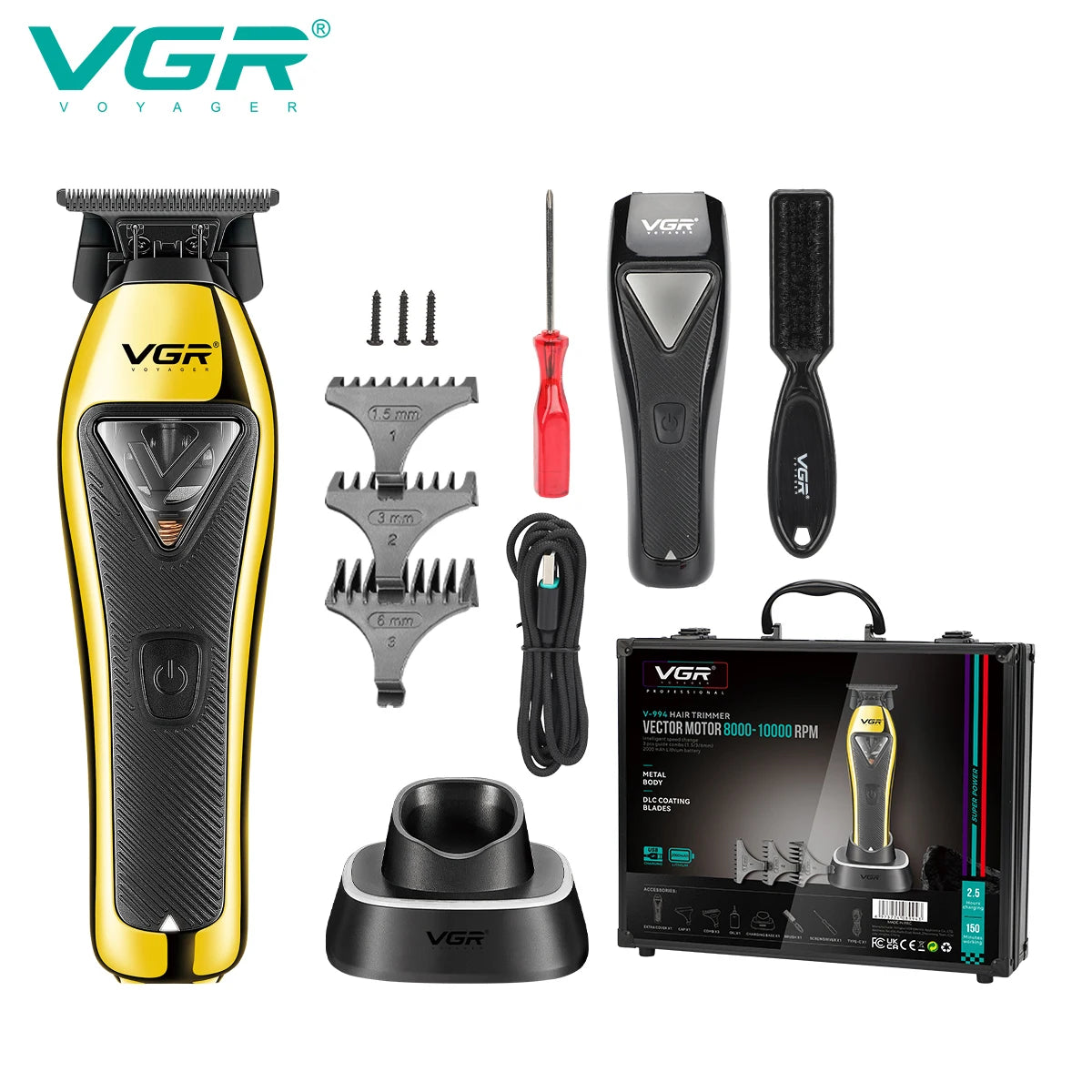VGR Hair Trimmer Professional Barber Clippers 10000 RPM Hair Cutting M ...