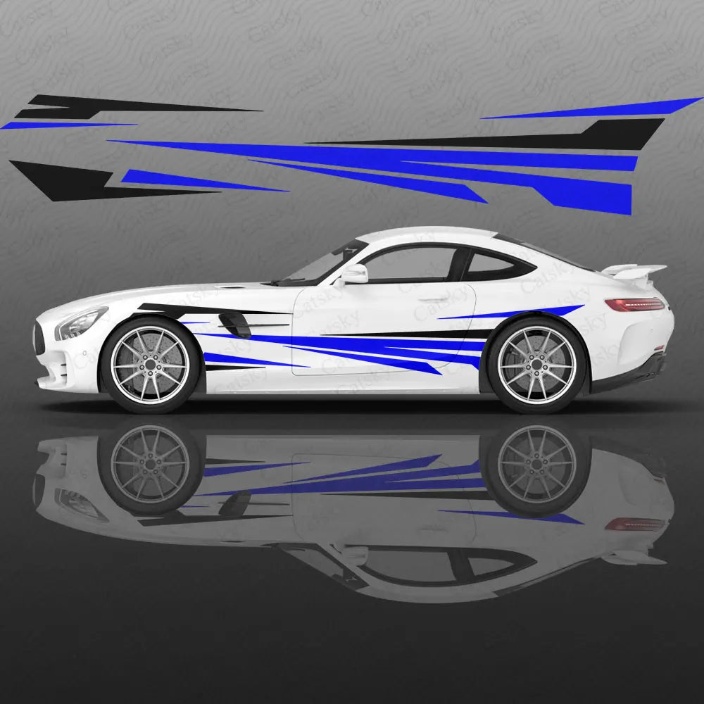 Triangular Line Graphics Car Body Sticker Anime Itasha Vinyl Car Side ...