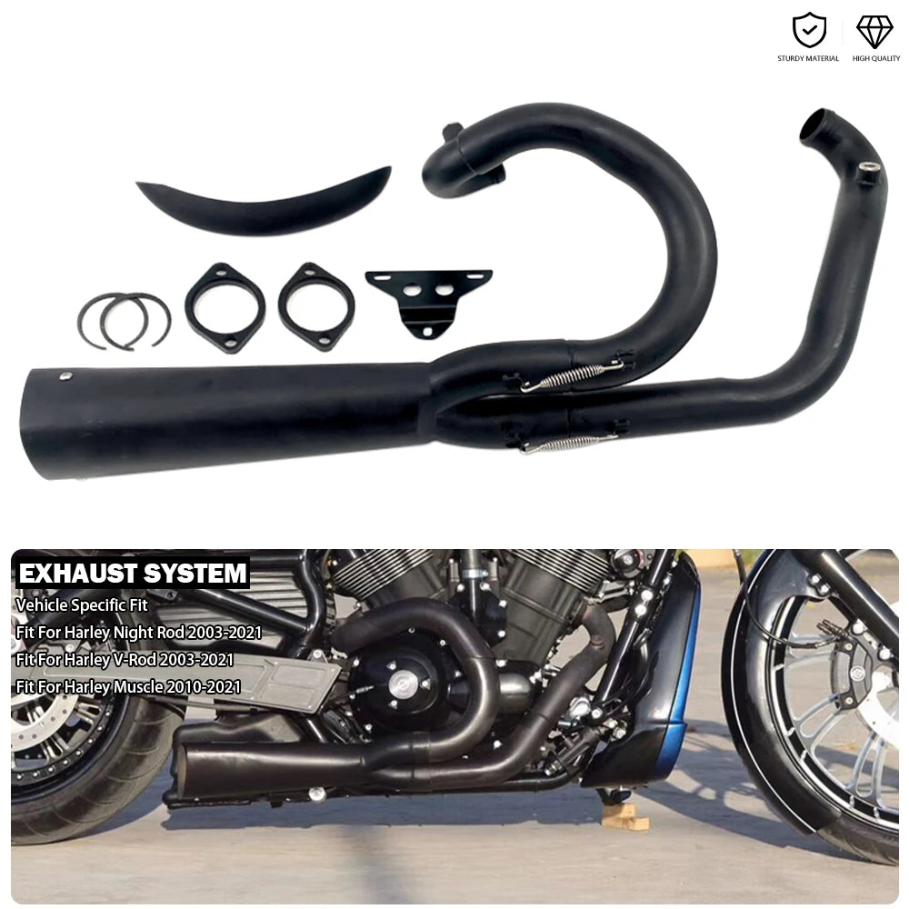 Motorcycle 2-into-1 Exhaust Full System Muffler Pipe Stainless Steel S ...