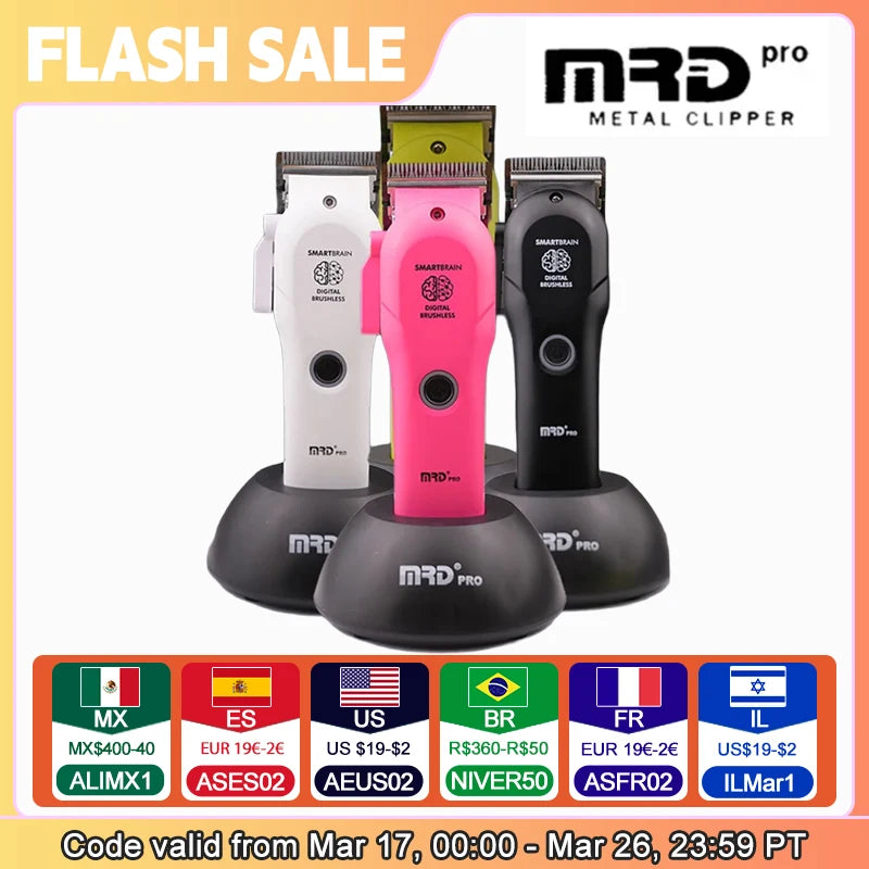 MRD Smart Brain HC-3969ST Hair Clipper Men's Professional Full Metal L ...