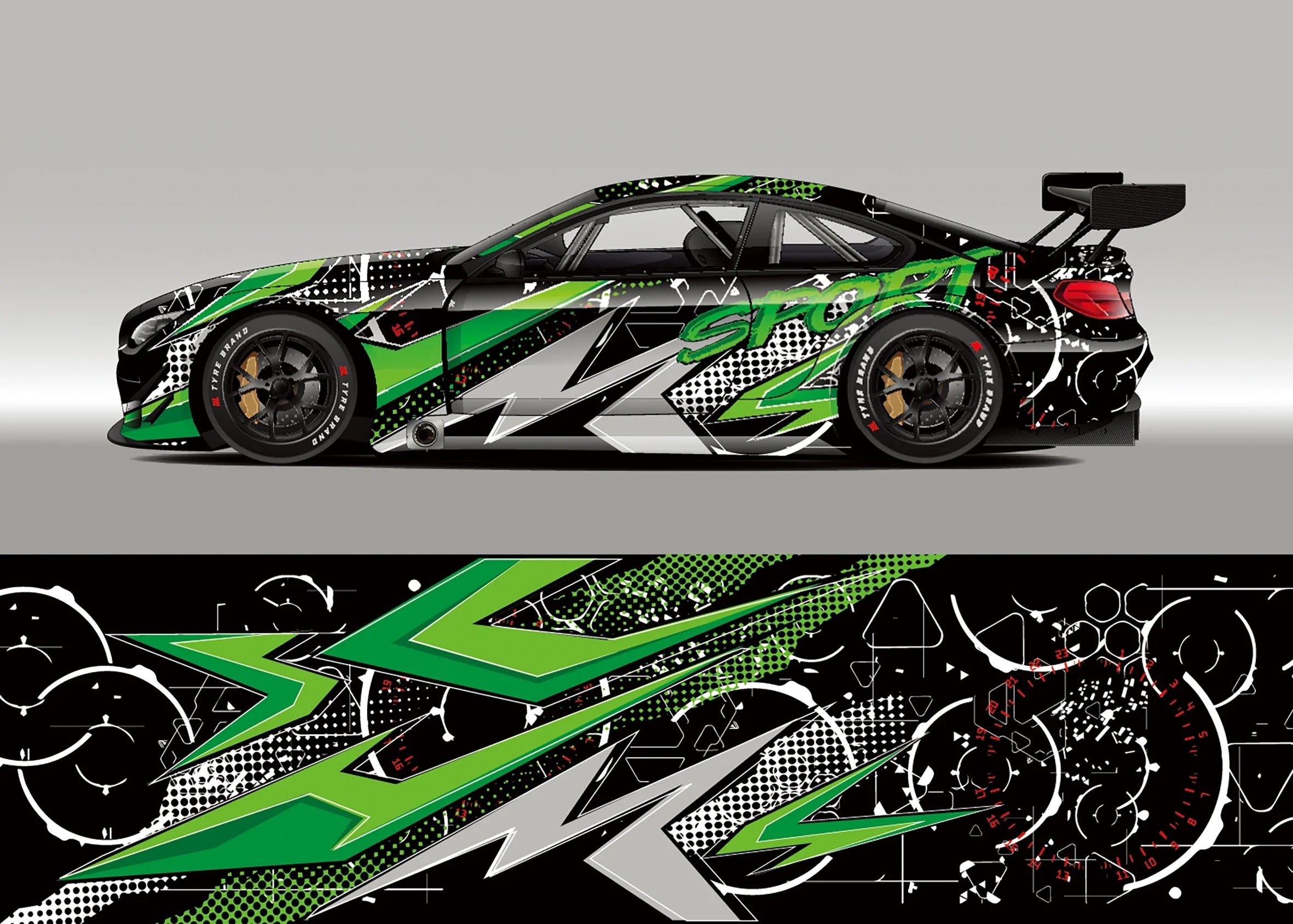Full Body Racing Car Graphic Decal Vinyl Wrap Modern Design Vector Ima ...
