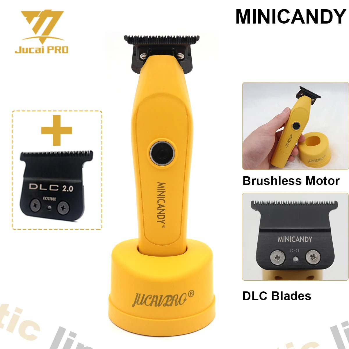 JUCAI MINICANDY JC-08 Professional Men's Hair Clipper DLC Blade Brushl ...
