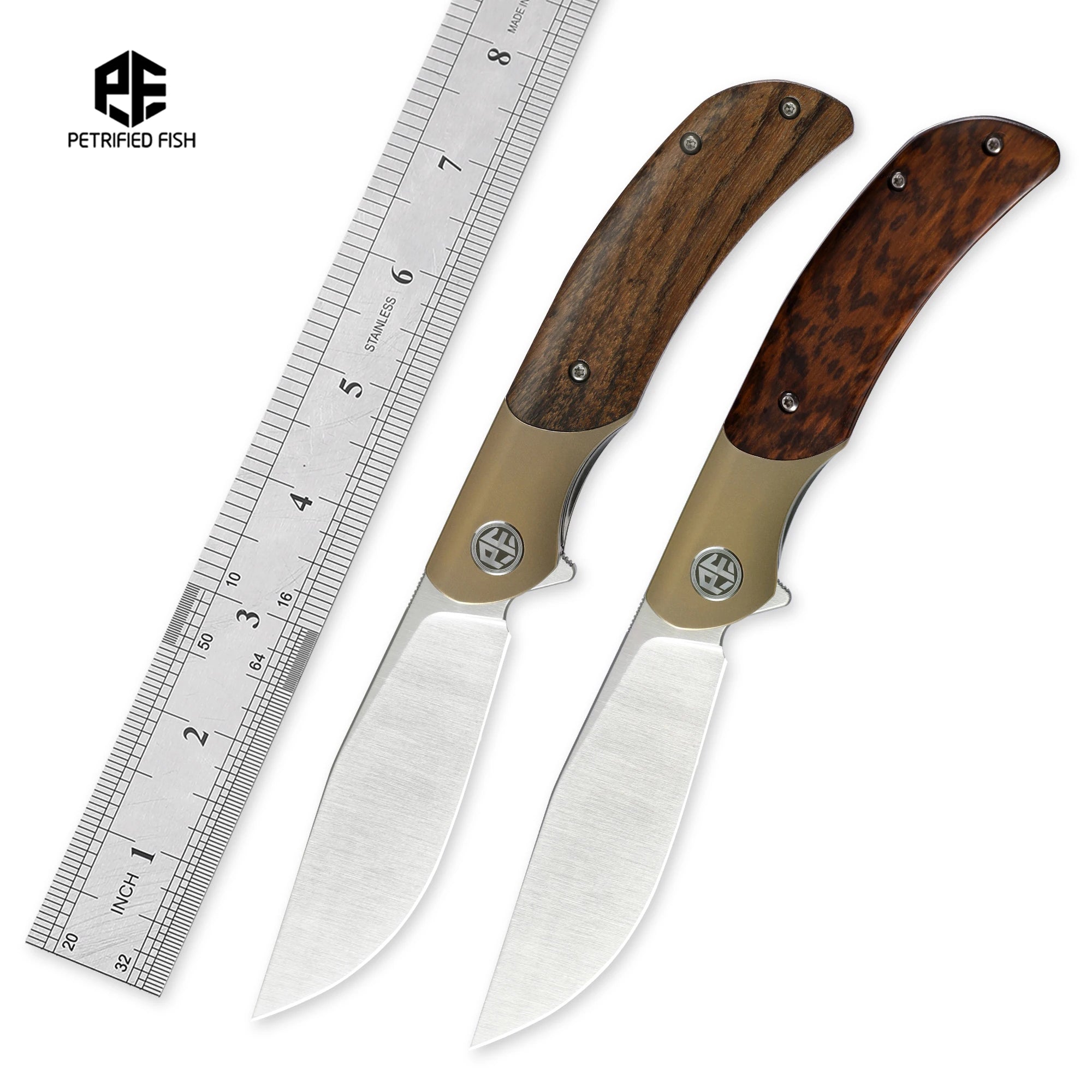 Petrified Fish PFP09 Folding Knife Titanium Wood Handle – Par-Masters