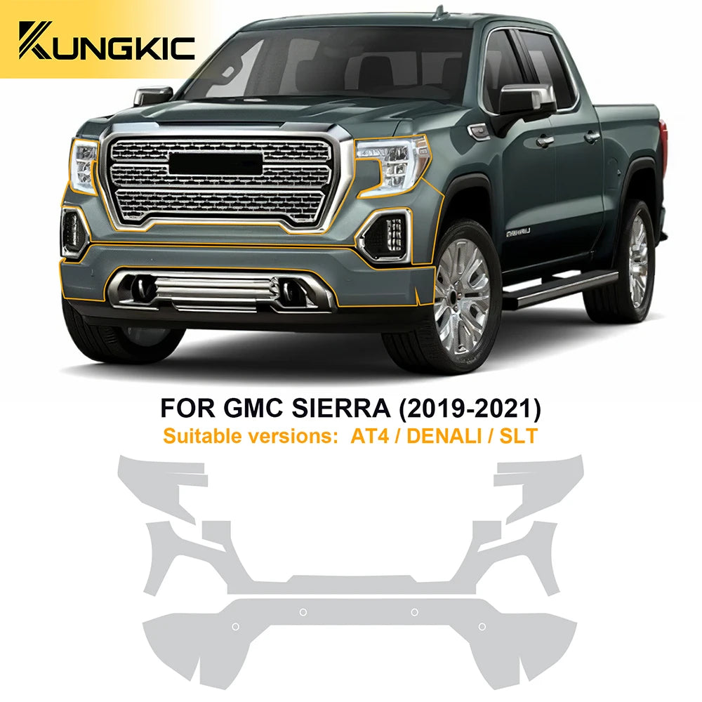 Pre Cut PPF for GMC Sierra AT4 DENALI SLT 2019 2020 2021 Paint Protect ...