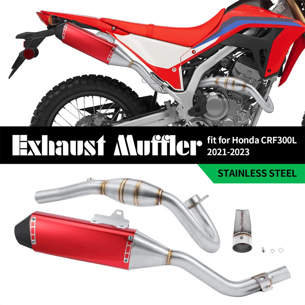 Motorcycle Complete Slip On Muffler Baffle System Stainless Steel Exha ...