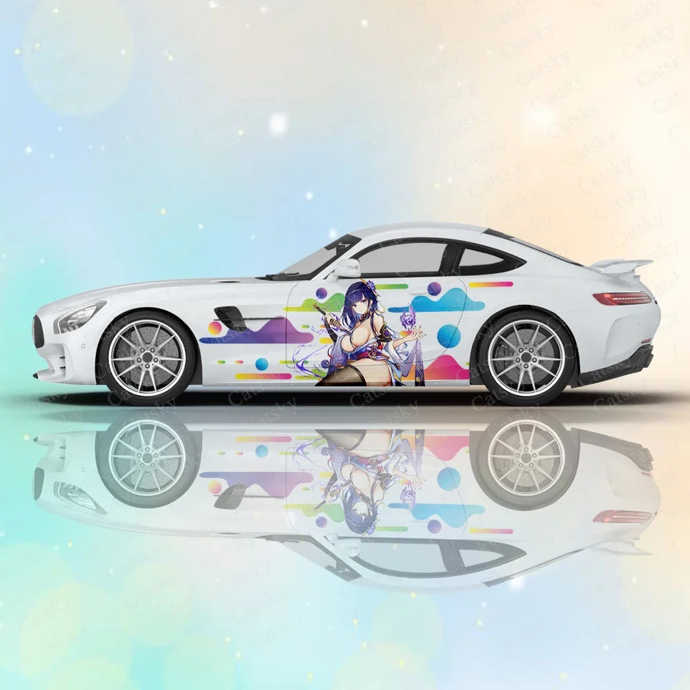 Raiden Shogun Genshin Impact Car Body Stickers Anime Itasha Vinyl Car ...