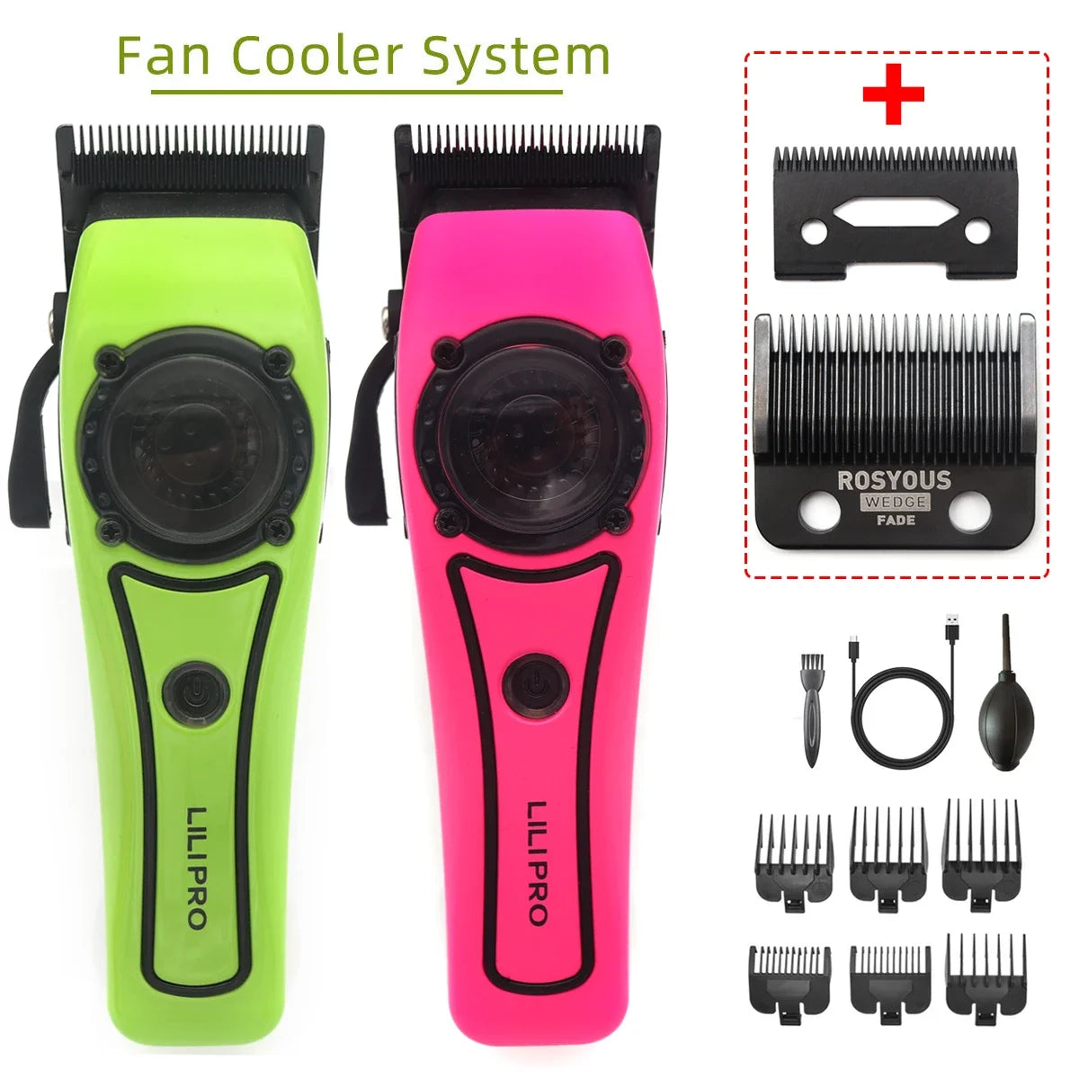 LILIPRO L61 Men's Hair Clipper Fan Cooler System 8000RPM DLC Blade Cor ...