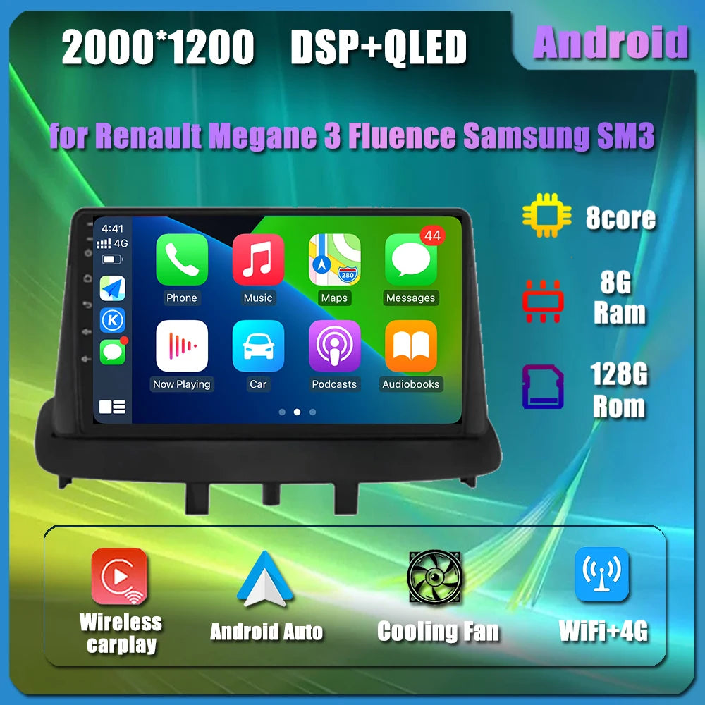Android 14 for Renault Megane 3 Fluence Samsung SM3 2010-2014 Car Play ...