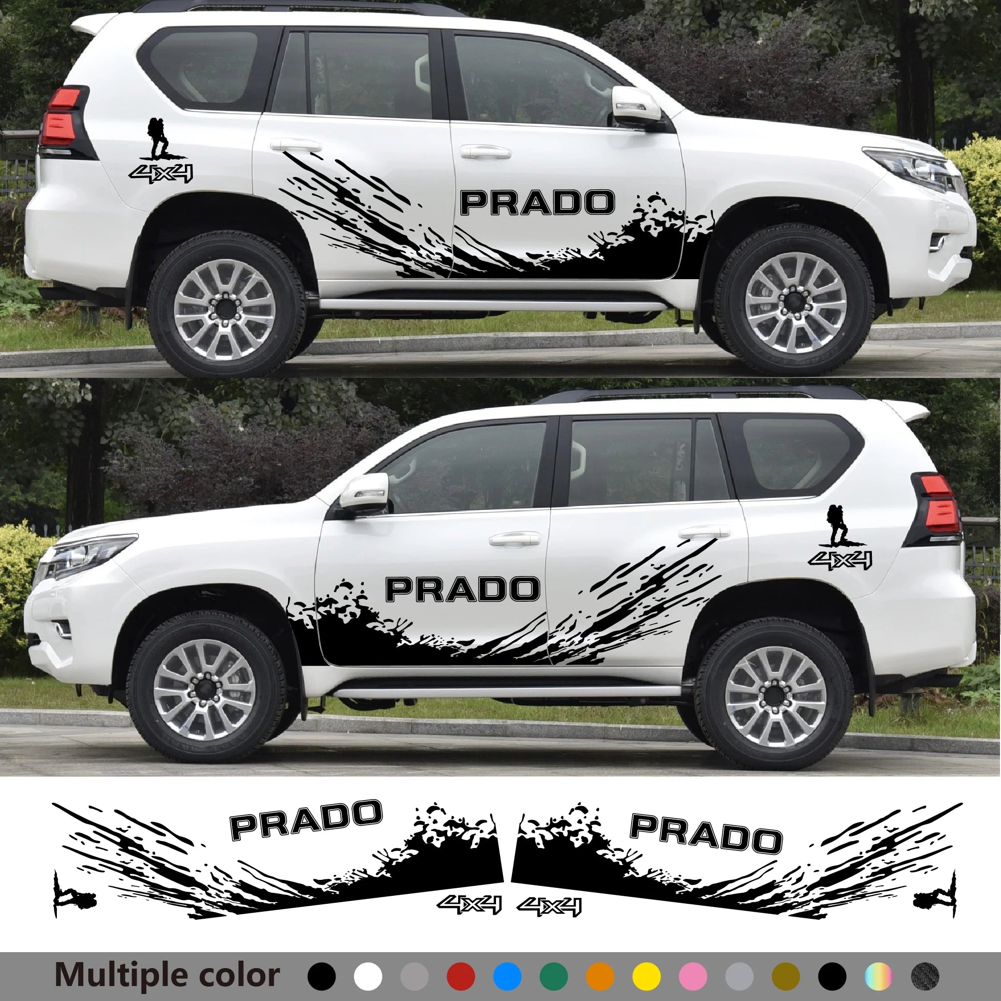 8pcs Car Stickers Apply for Toyota Land Cruiser Prado Vinyl Film 4x4 C ...