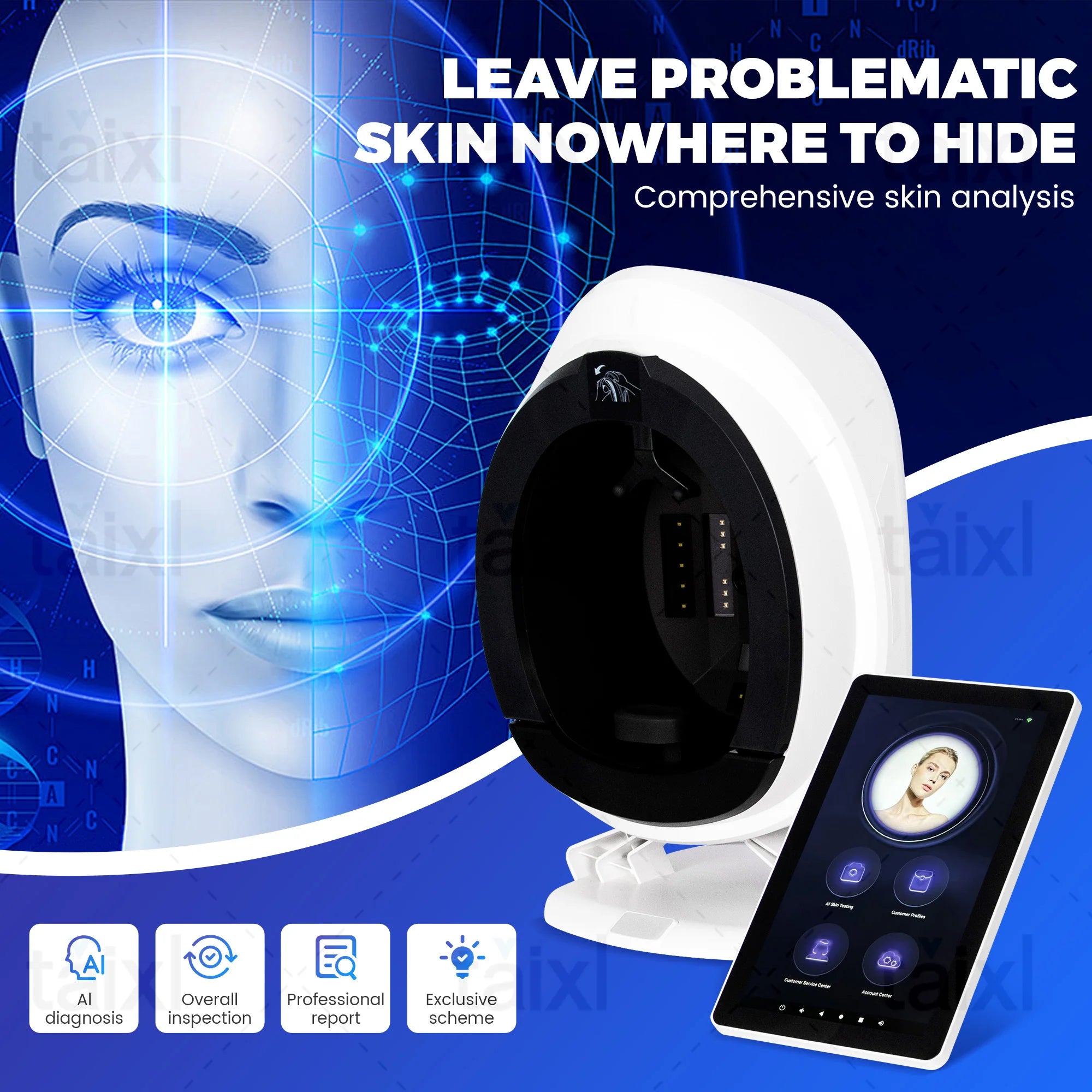 Facial Aesthetics Face Scanner 3D Face Scanner Skin Analysis Apparatus ...