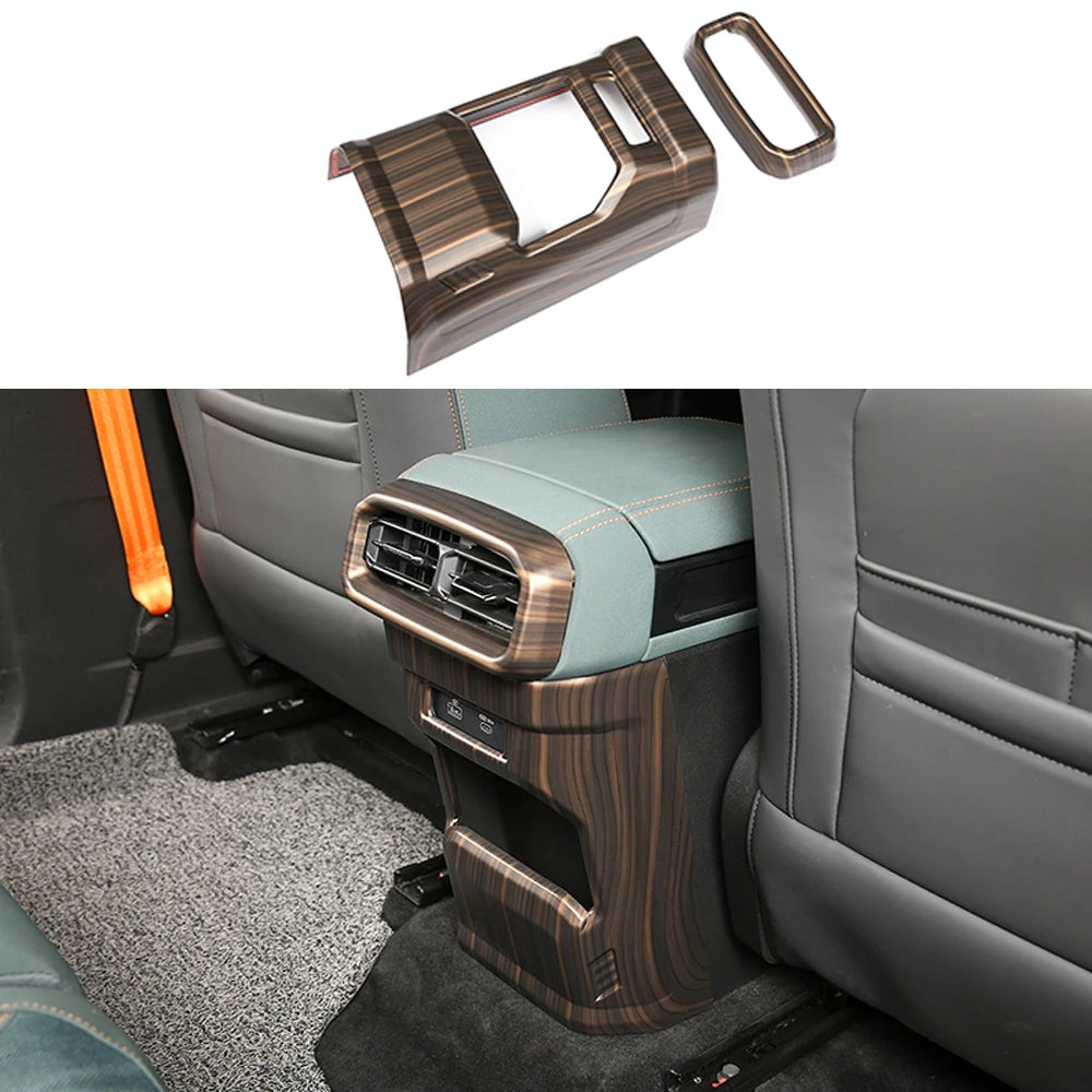 Car Interior Accessories Wood Grain Rear Air Conditioning Vent Panel D ...
