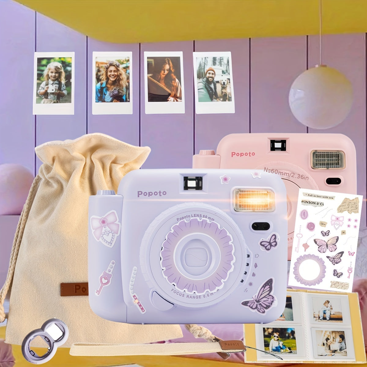 6-in-1 Polaroid Camera Instant Mini Camera Gift Set - Twin Pack Film ...