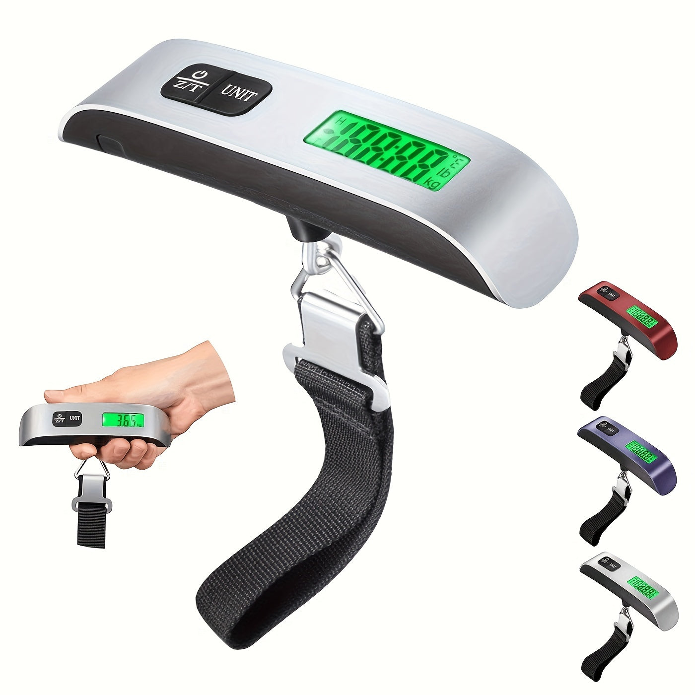 1pc 110lb/50kg Digital Luggage Scale, Portable Stainless Steel Handhel ...