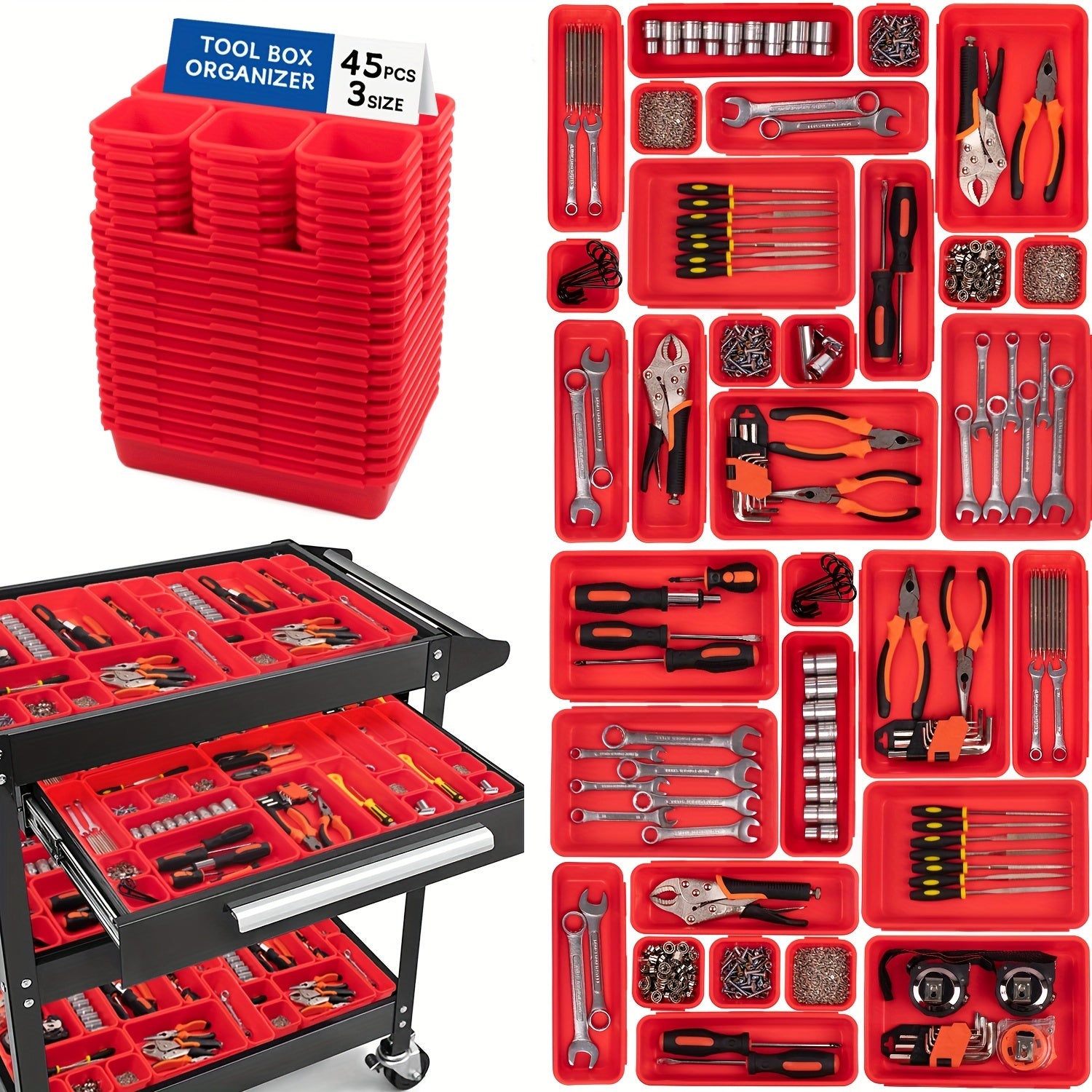 45pcs Tool Box Organizer: Maximize Your Tool Chest Storage with Drawer ...