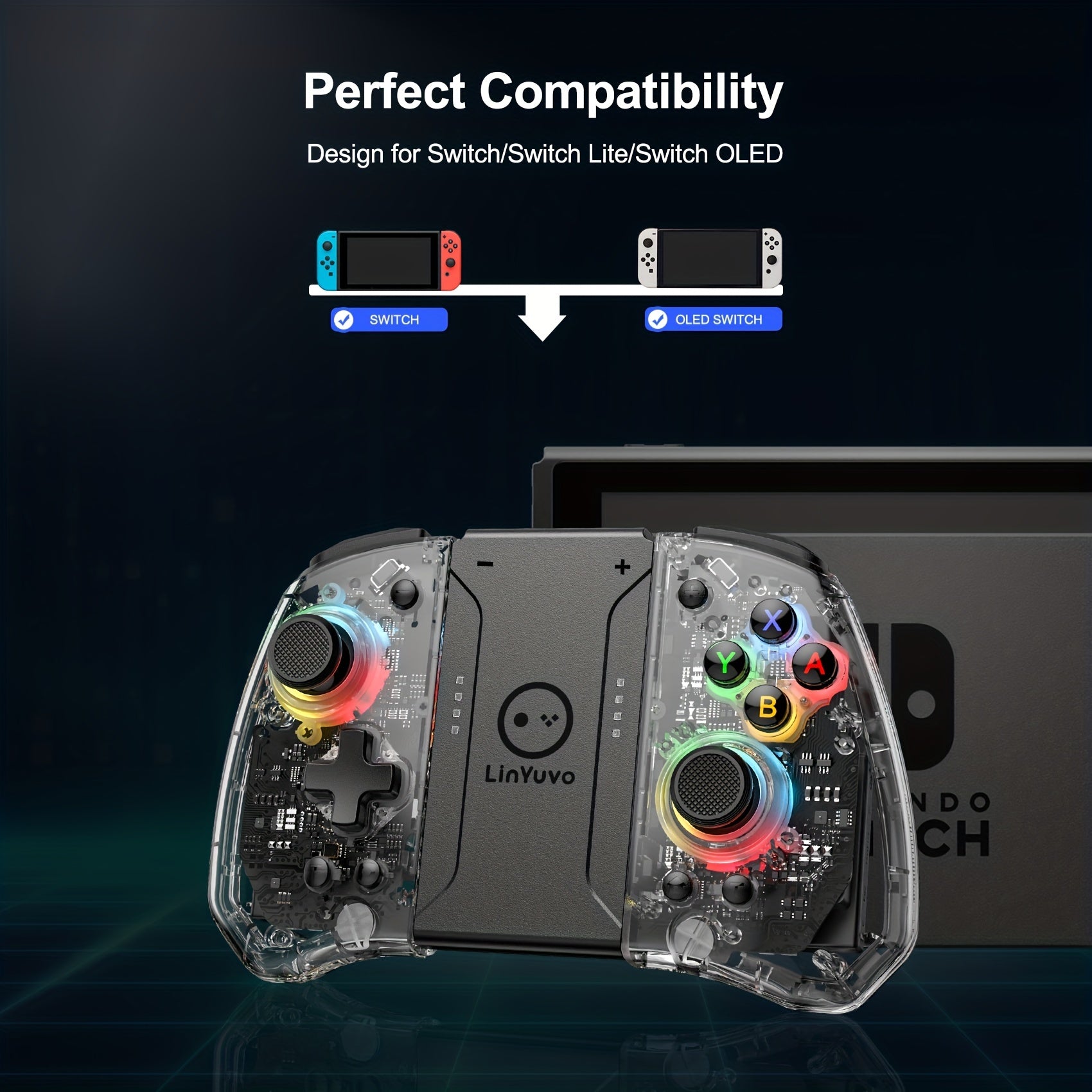 KS41 For Switch Joy Con BT Controller, Turbo One Click Burst, Six Axis ...