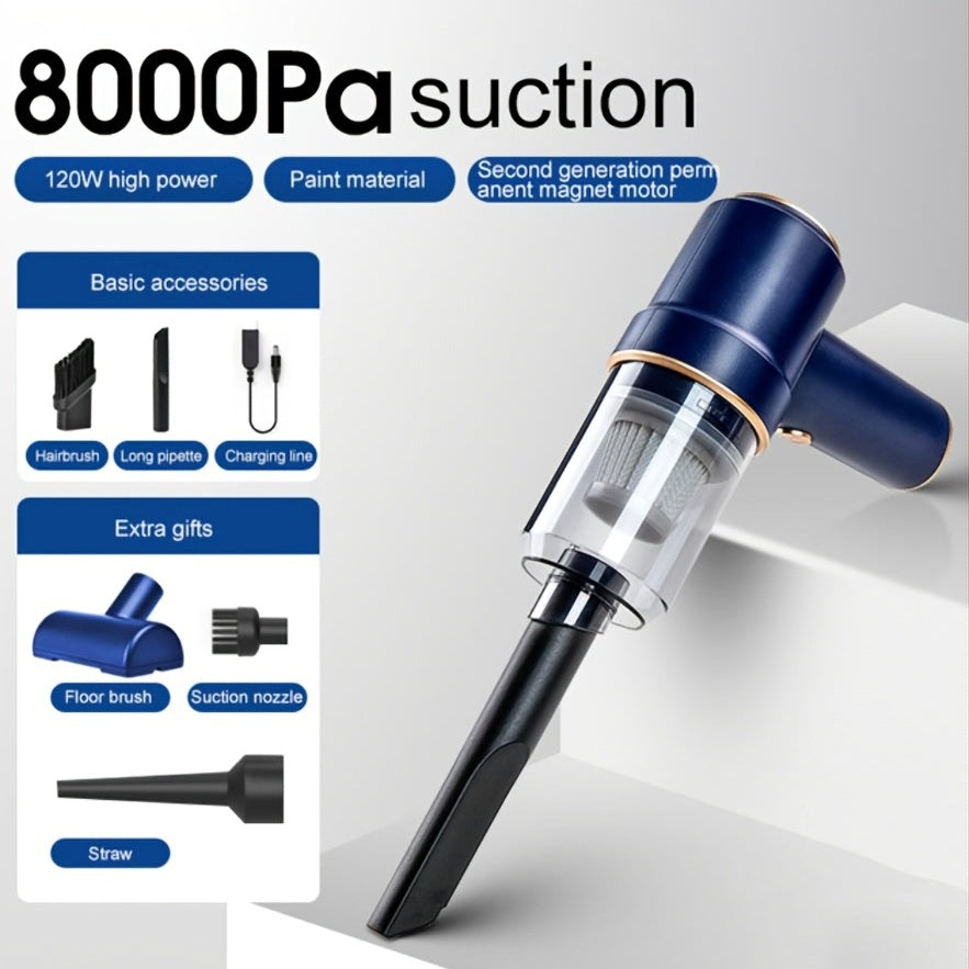 8000Pa Wireless Car Vacuum Cleaner, Cordless Handheld Auto Vacuum Home ...