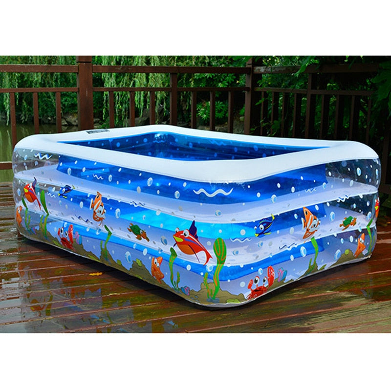 Inflatable Blow Up Above Ground Plastic Swimming Pool – Par-Masters