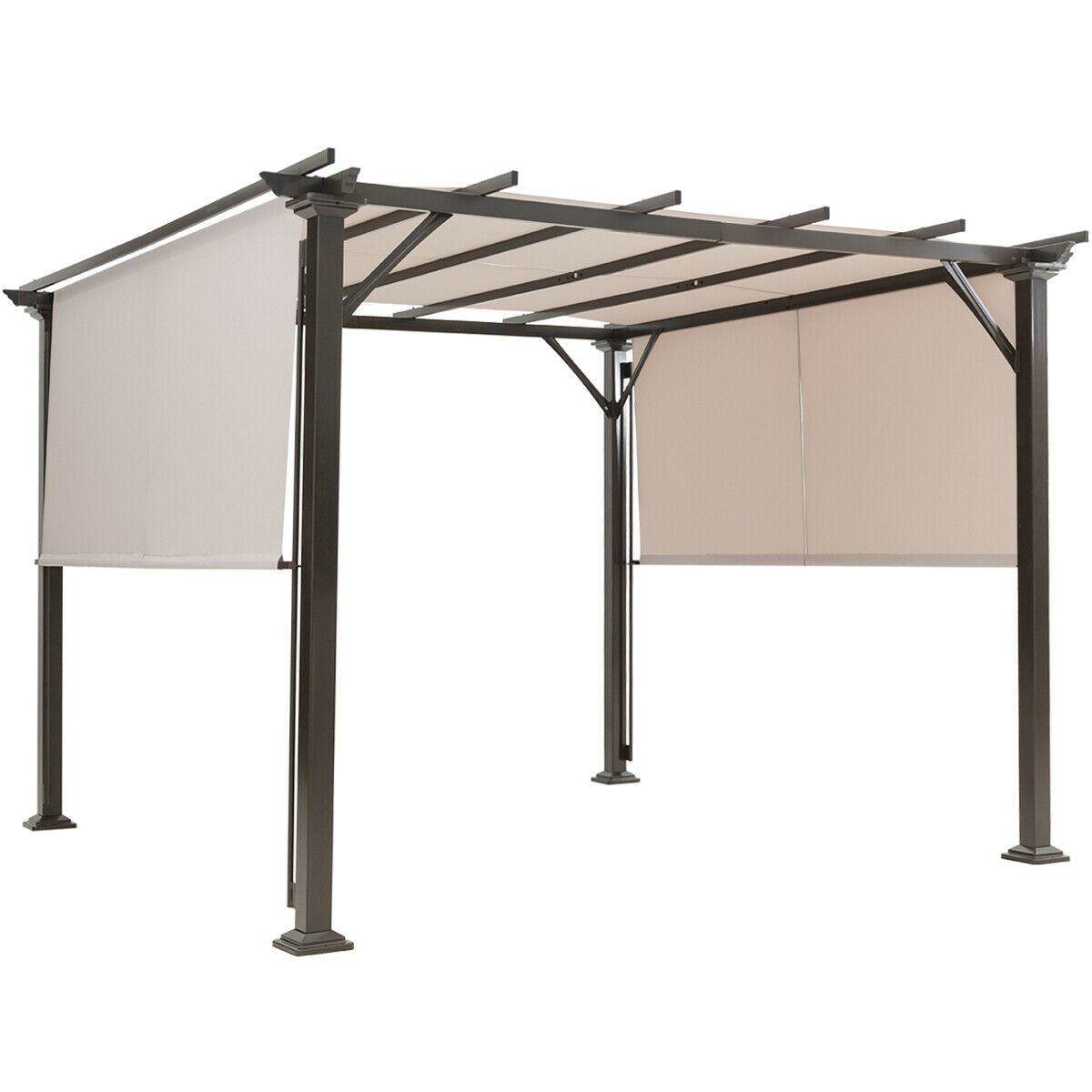 Large Outdoor Backyard Patio Garden Covered Pergola Canopy Kit 10' x 1 ...