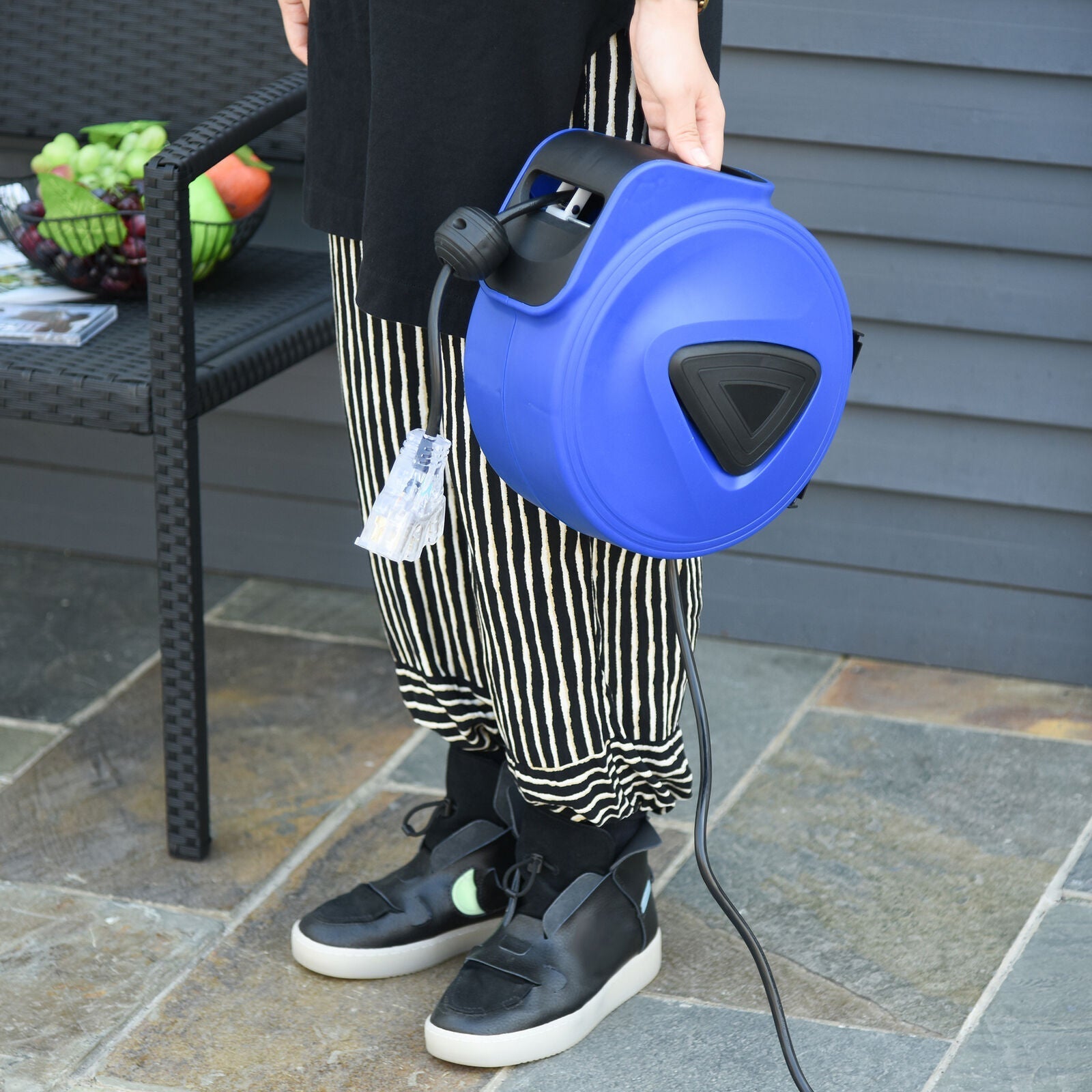 Heavy Duty Retractable Electrical Extension Power Cord Reel Organizer ...