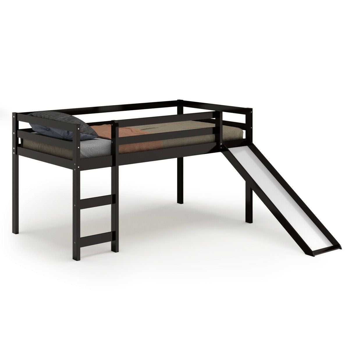 Heavy Duty Twin Sized Wood Kids Loft Bed With Slide – Par-Masters
